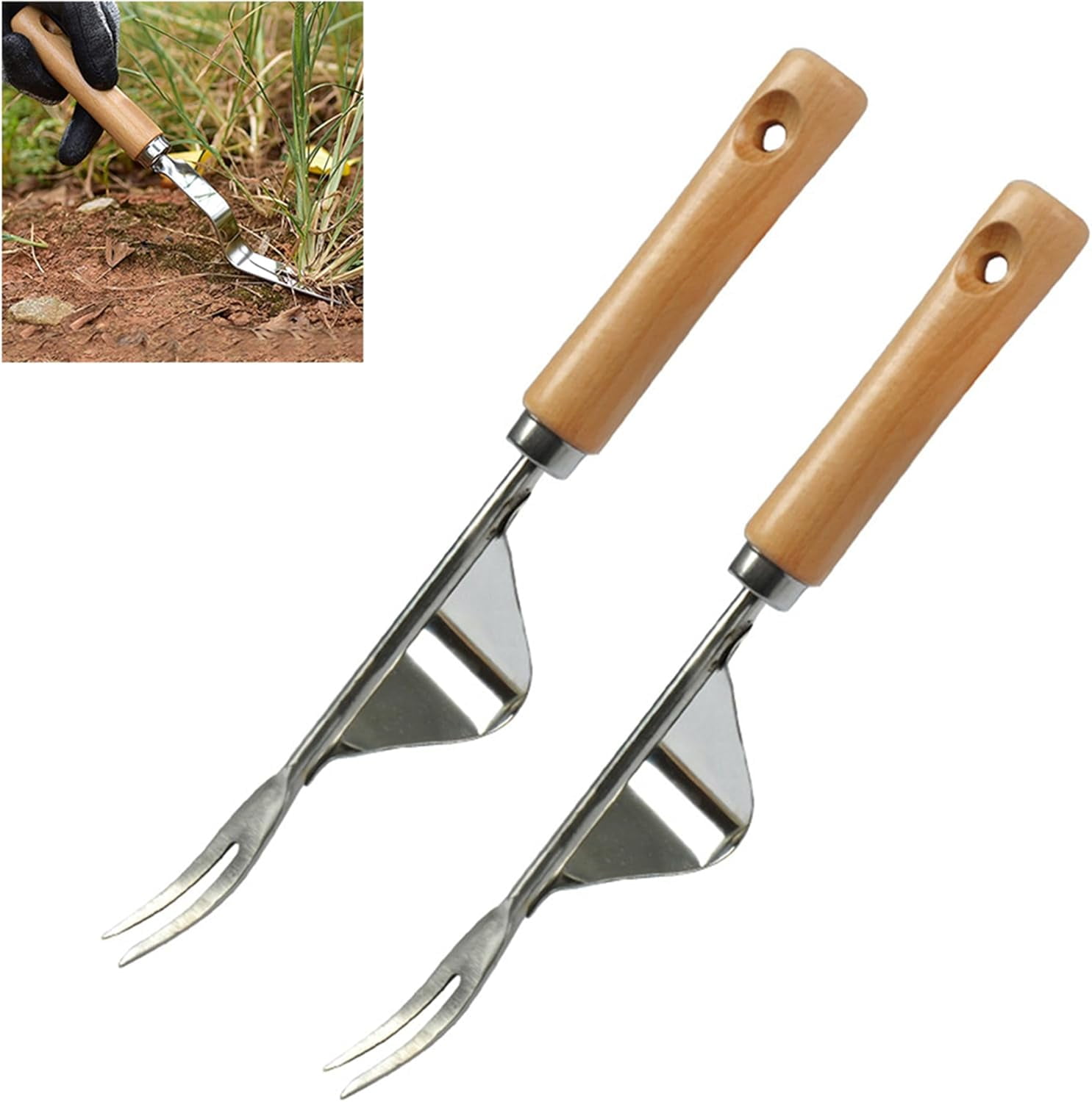 Gemegraclee Garden Weeder Tool,Hand Weeder Tool Fork Grip Weeder Patio ...