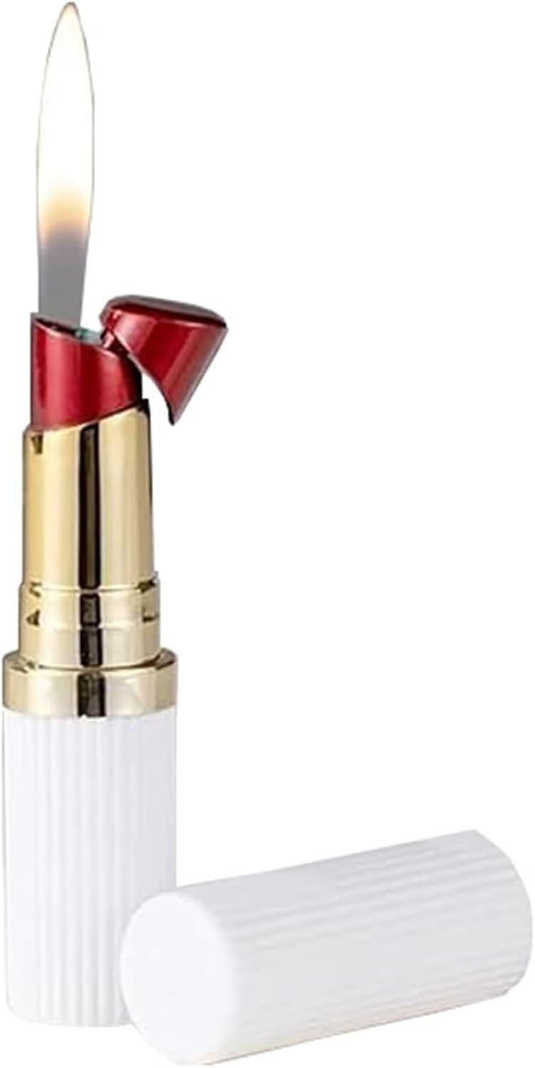 Gemegraclee Lipstick Refillable Butane Lighter, Adjustable Soft Fire ...