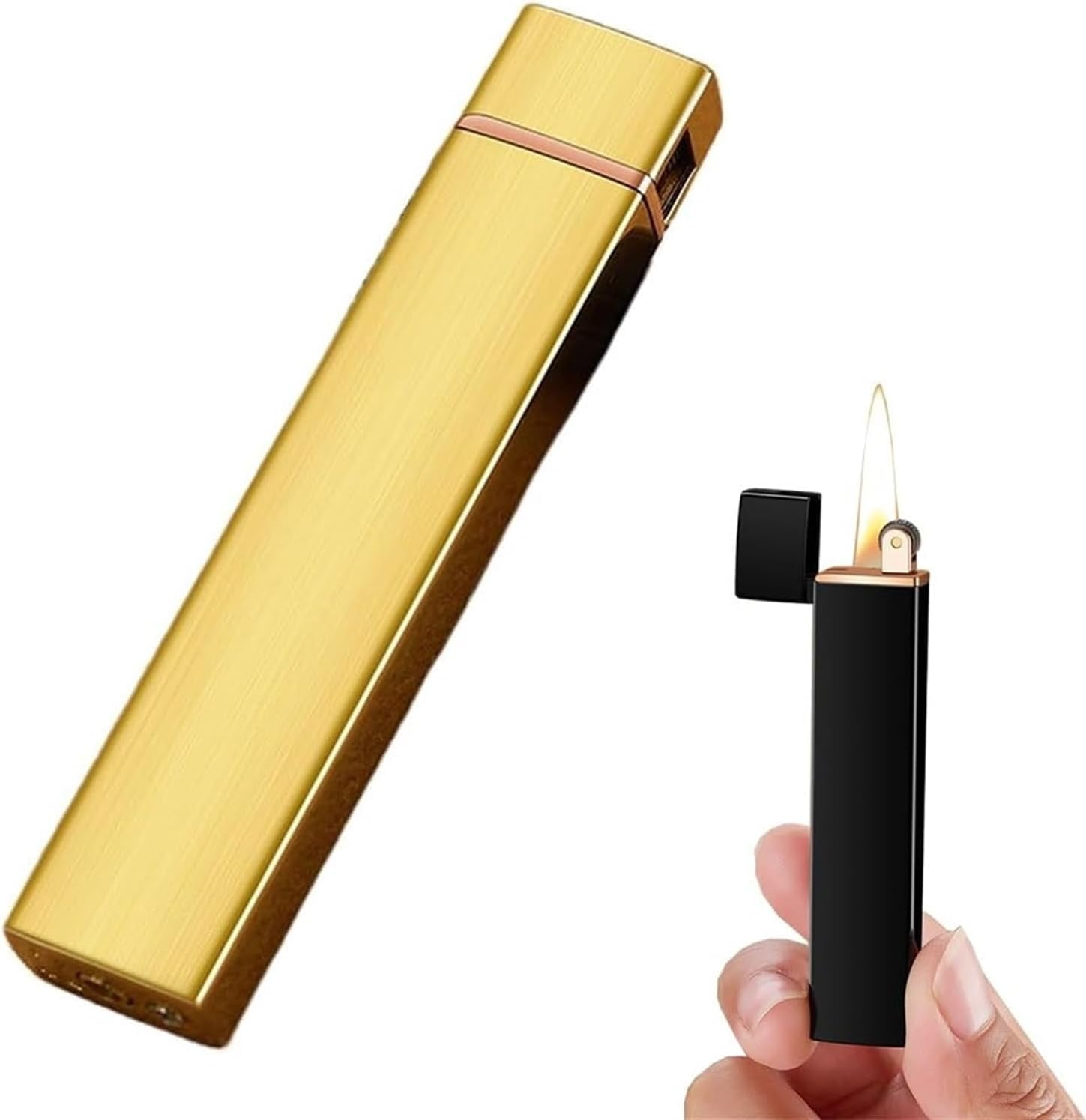 Gemegraclee Mini Ultra Thin Cigar Butane Lighter, Wheel Portable ...