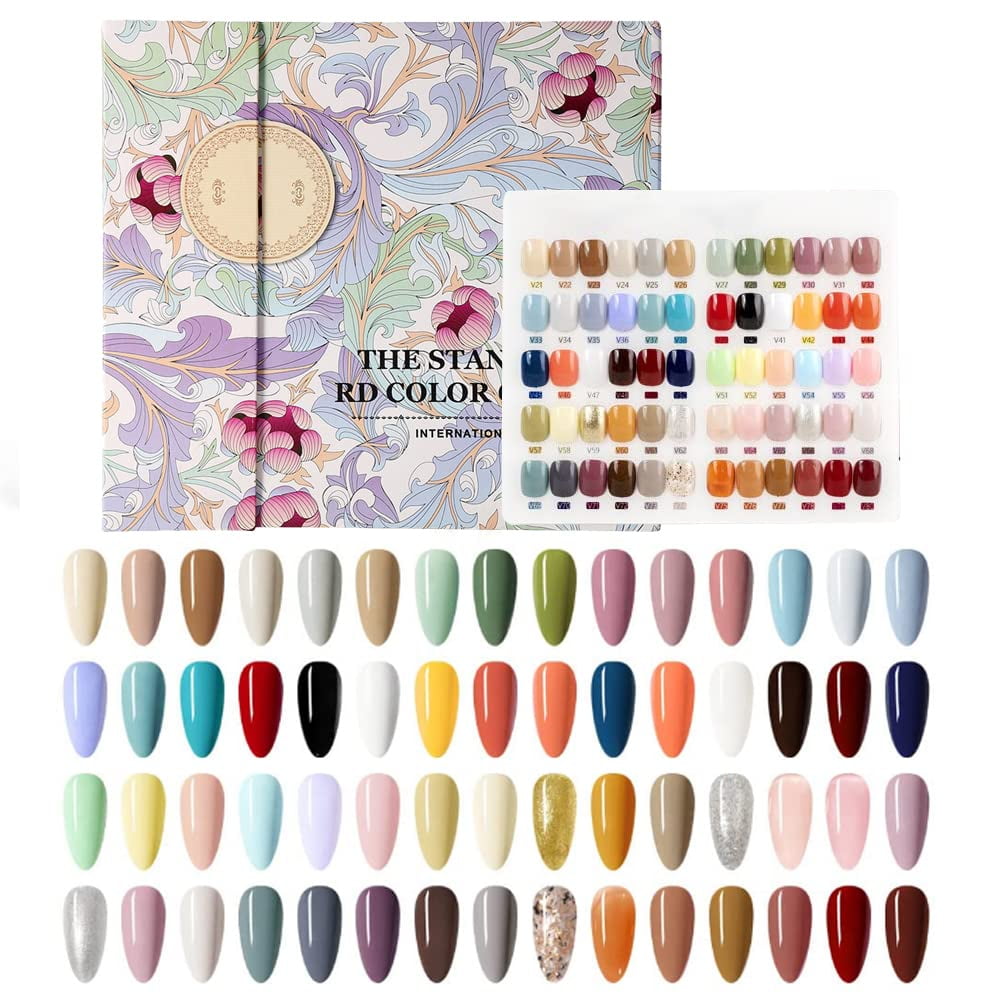 Gemegraclee Nail Color Card, Nail Color Display Chart Book Nail Polish ...