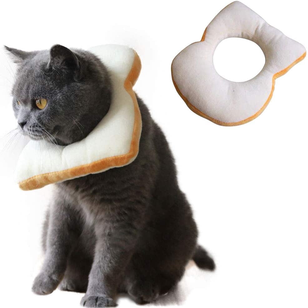 Gemegraclee Recovery Cat Cone Toast Cat Ecollar, Puppy Padded Rings Dog ...