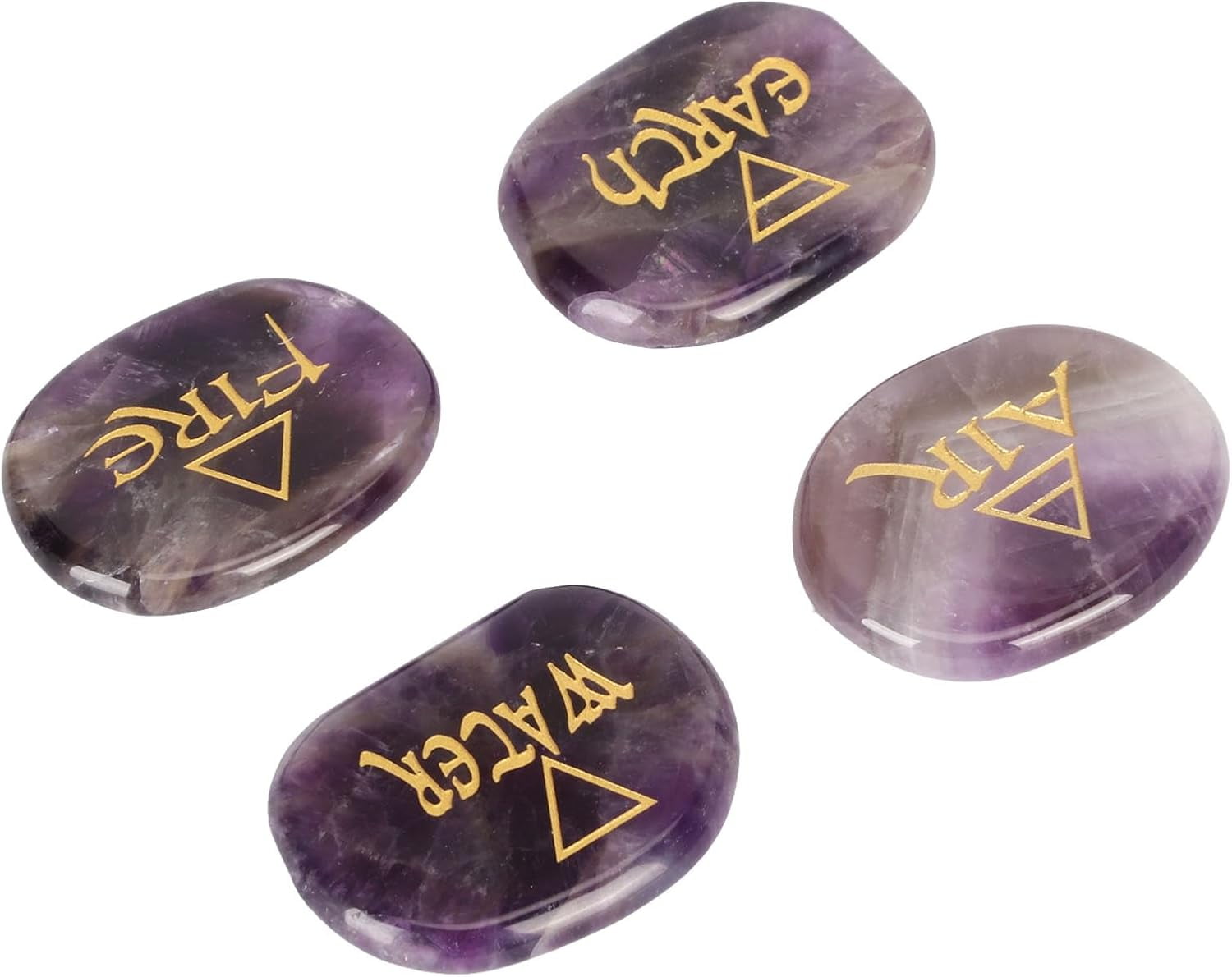 Gemegraclee Reiki Stones, Oval Anxiety Relief 4 Elements Stones Earth ...