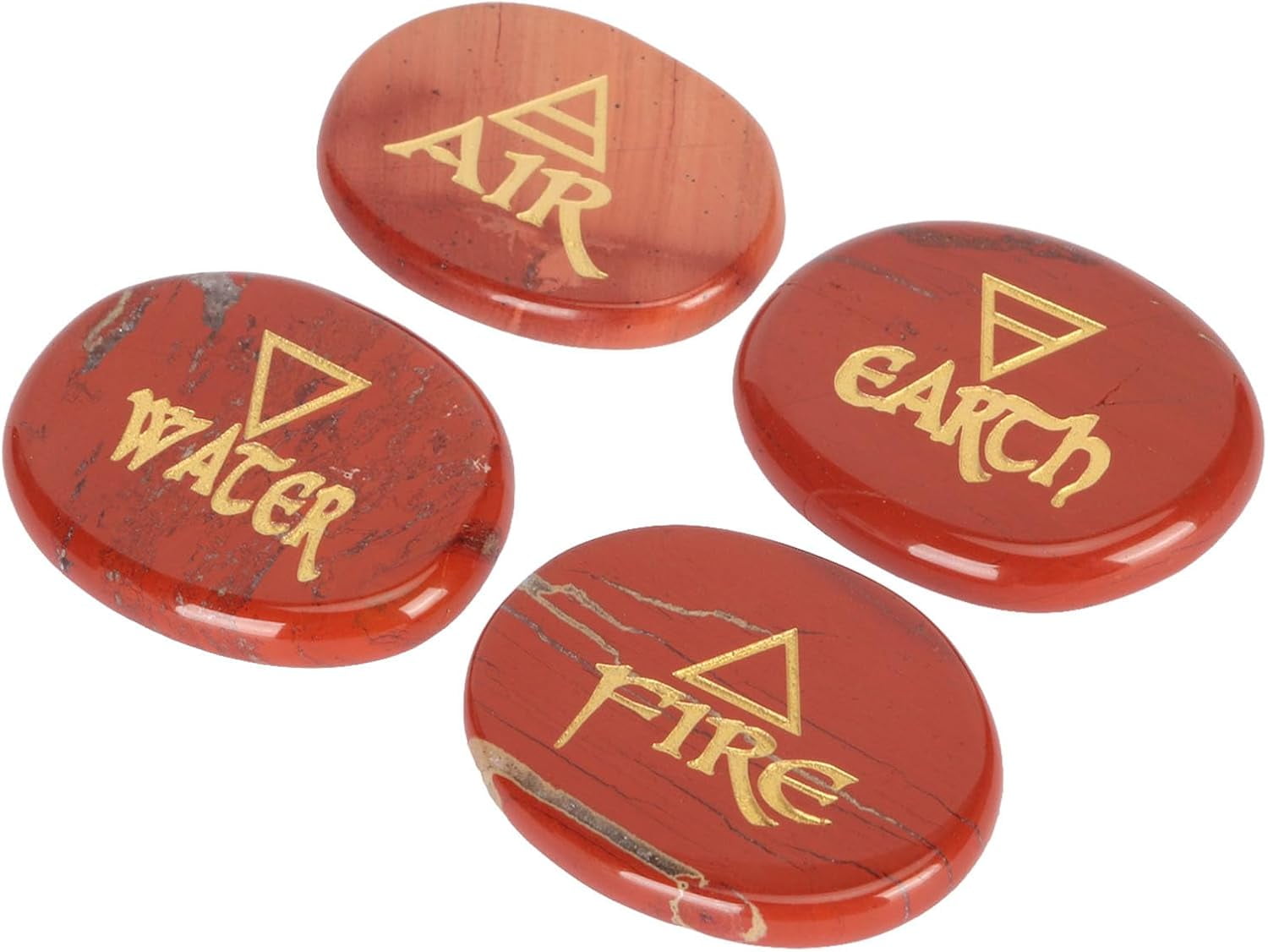 Gemegraclee Reiki Stones, Oval Anxiety Relief 4 Elements Stones Earth ...