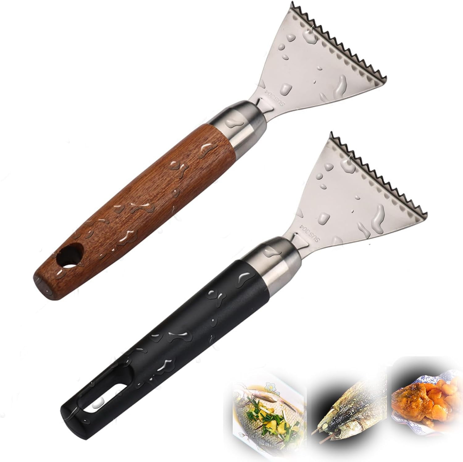 Gemegraclee Stainless Steel Sharp Fish Scale Remover, Portable Fish ...