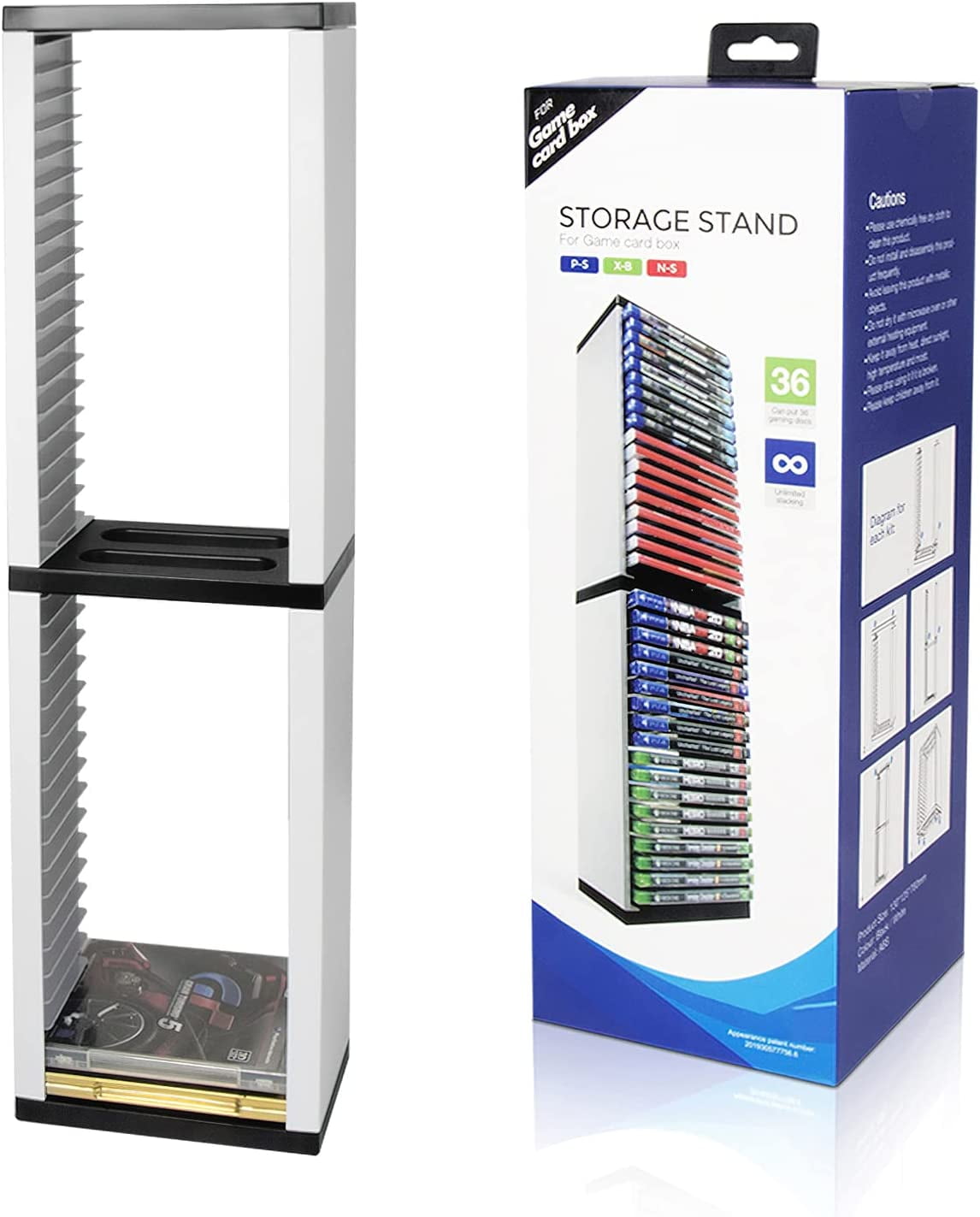 Wewean Video Game Storage Tower, Universal Game Disc Holder Vertical ...