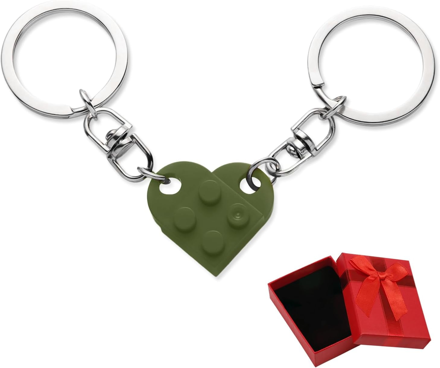 GemegracleeCouple Heart Keychain for Lego Brick, Matching Keyrings and ...