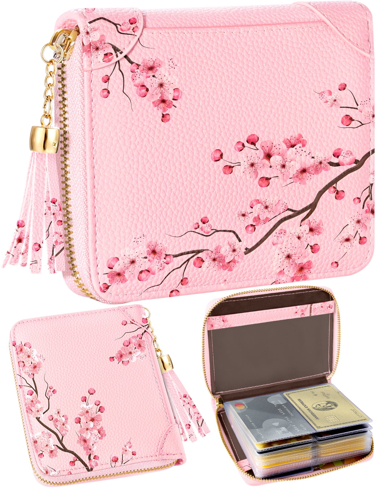 Gemfits 40 Slots Credit Card Holder for Women Girls Cute RFID Blocking Card Pretty Organizer ...