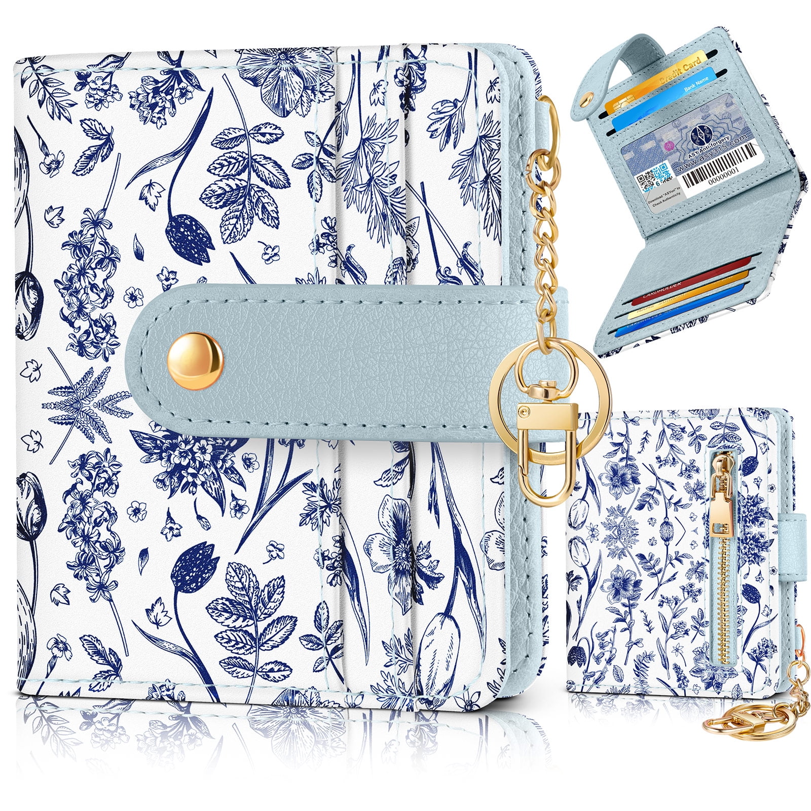 Gemfits Wallet Women Slim Cute Leather Thin Bifold Credit Card Holder ...