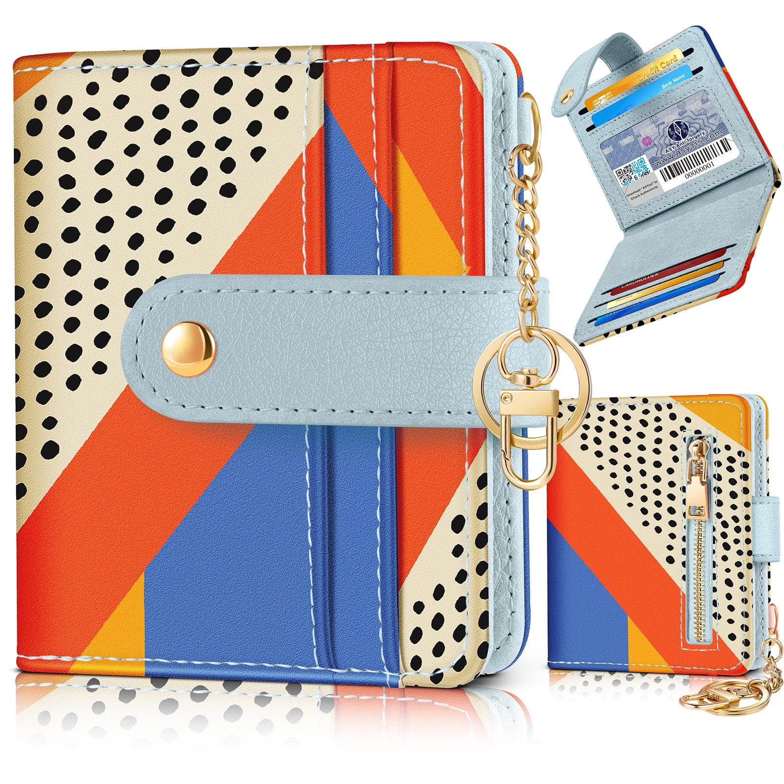 Gemfits Wallet Women Slim Cute Leather Thin Bifold Credit Card Holder ...