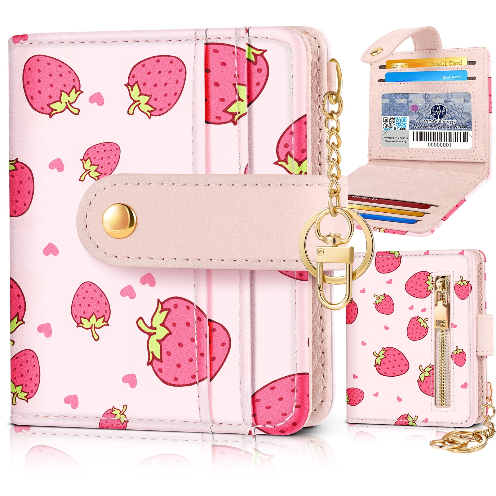 Gemfits Wallet Women Slim Cute Leather Thin Bifold Credit Card Holder ...