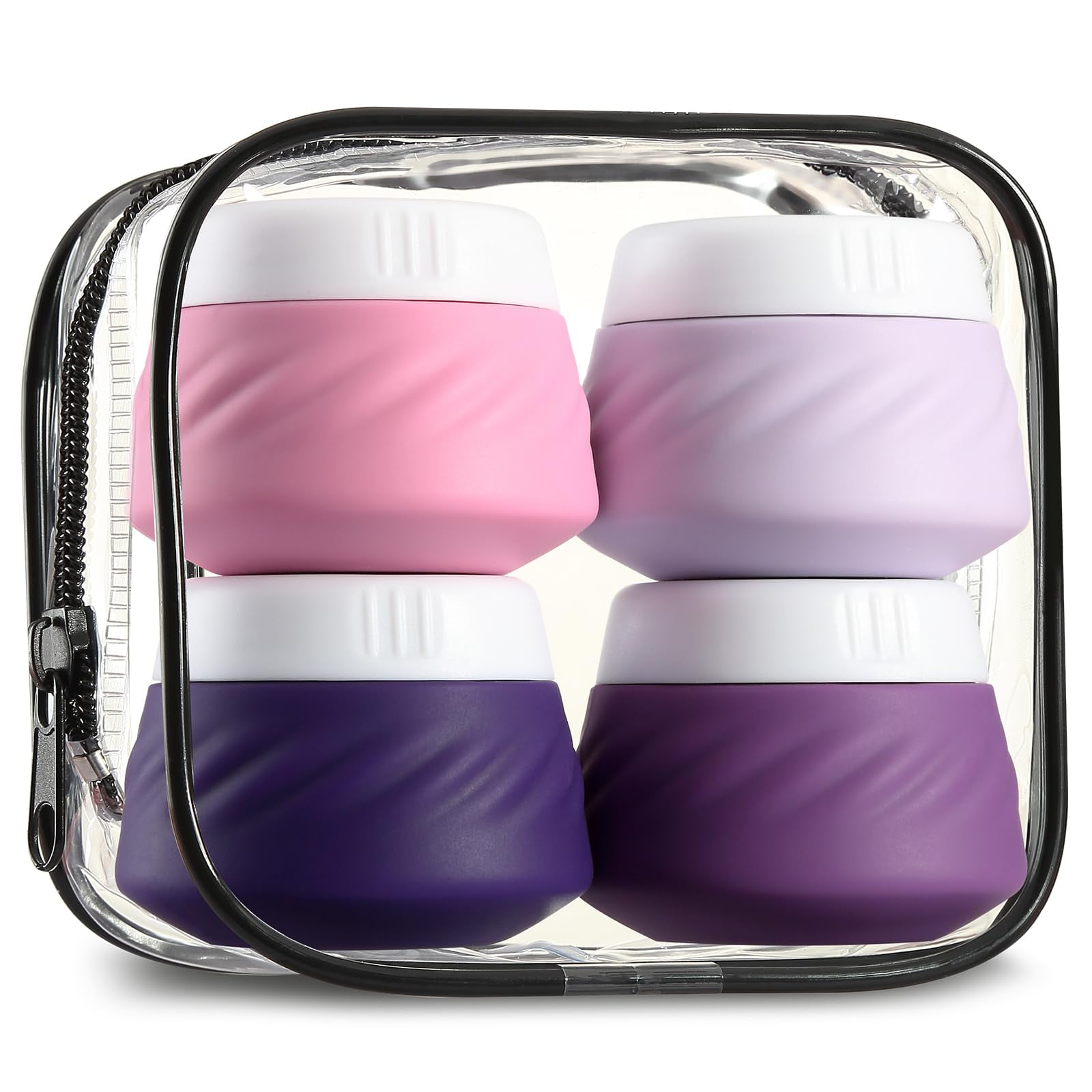 Gemice Travel Containers for Toiletries, Silicone Cream Jars TSA ...