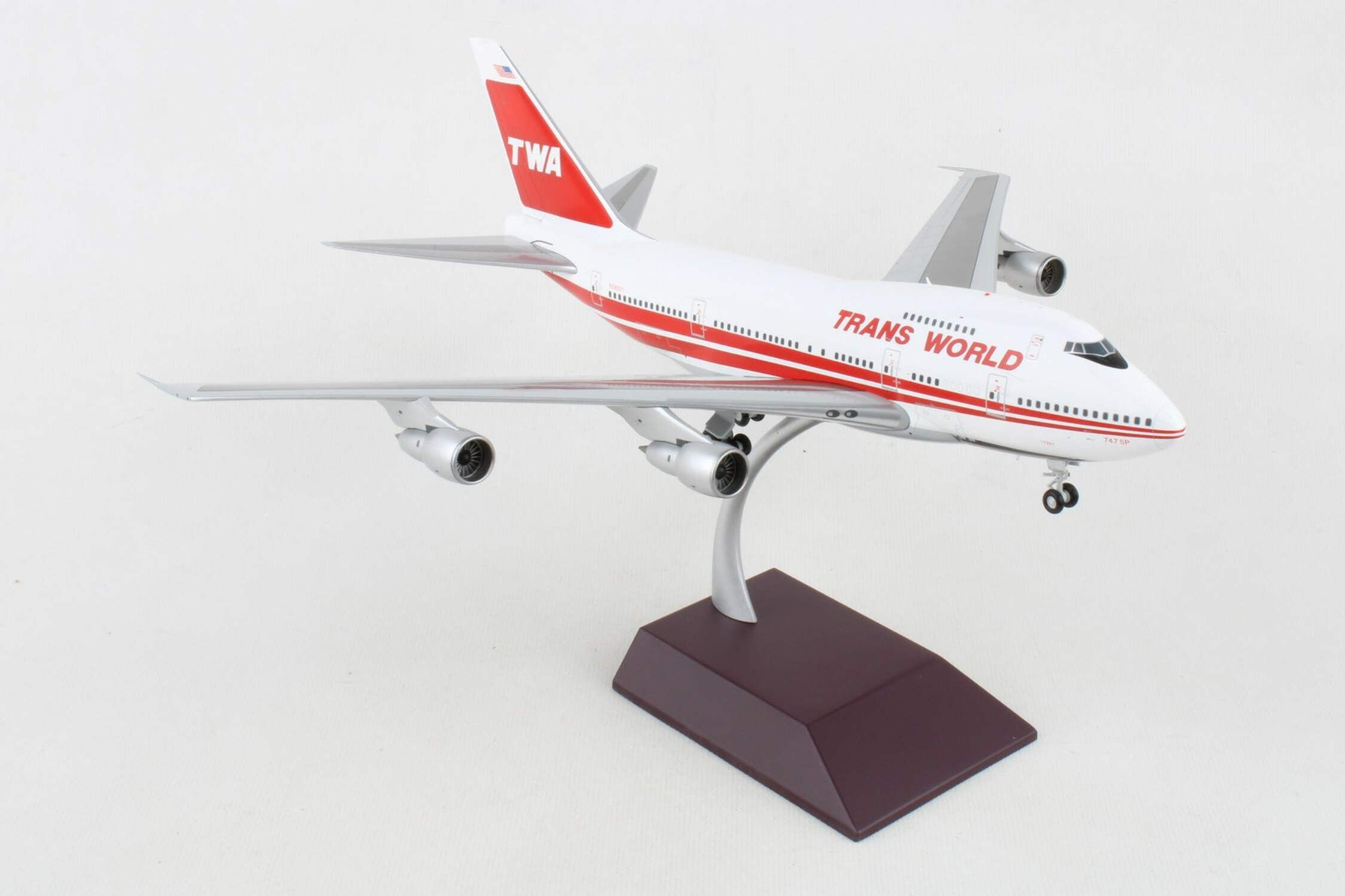Boeing 747SP Commercial Aircraft "TWA" White w/Red Stripes & Tail "Gemini 200" Series 1/200 ...