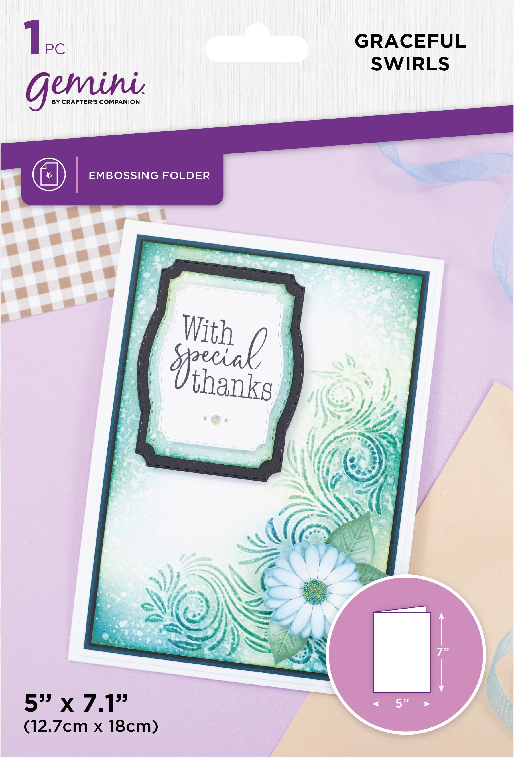 Gemini 2D Embossing Folder 5"x7"-Graceful Swirls - Walmart.com