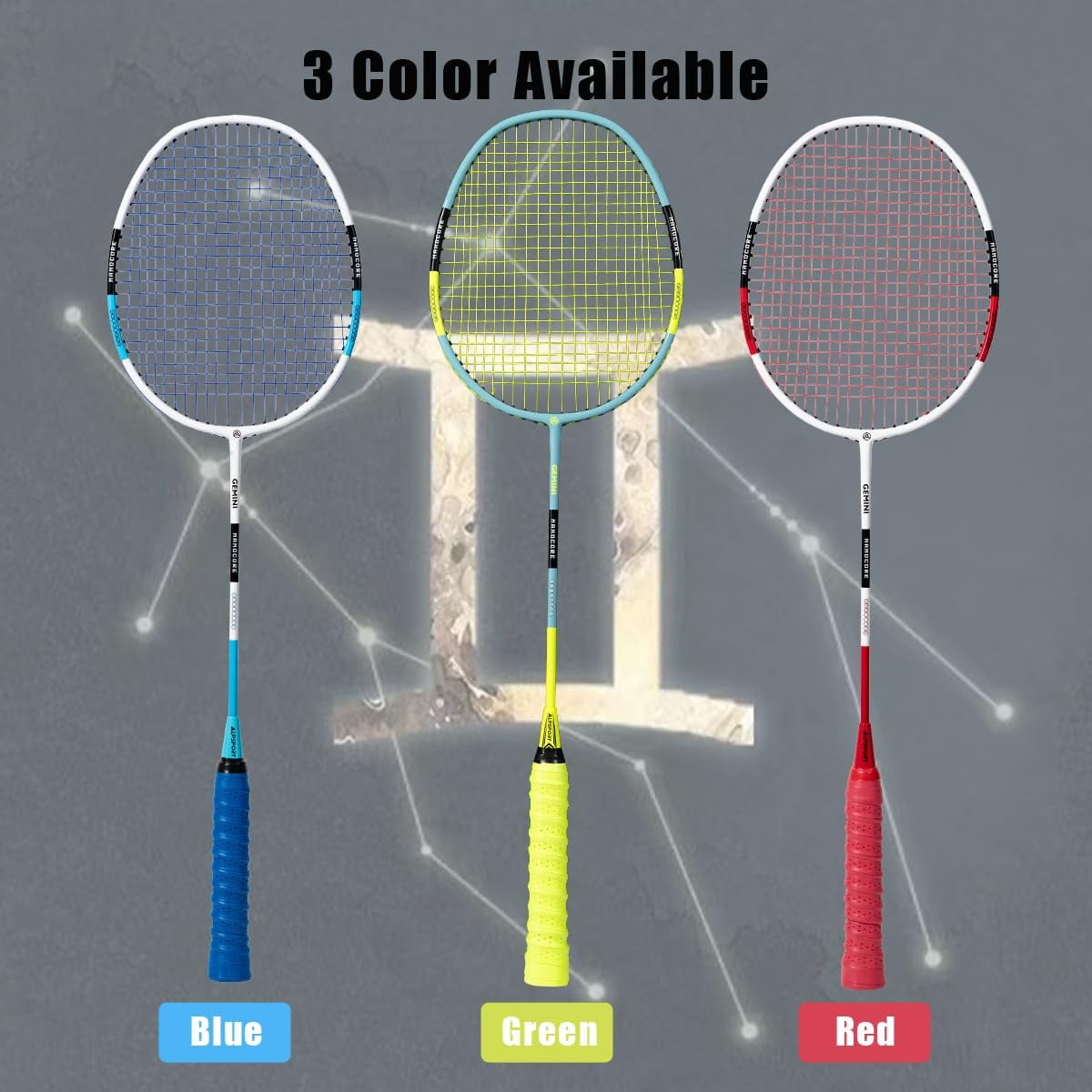 Gemini 4U G5 Graphite Badminton Rackets Sets of 2, Composite Carbon ...