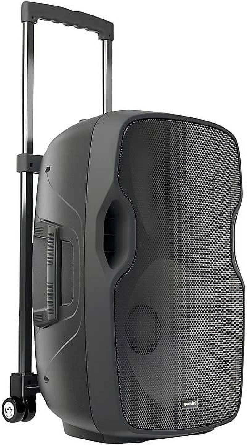 Gemini 12” 1500W Wireless Battery-Powered Bluetooth PA Speaker with Mic ...