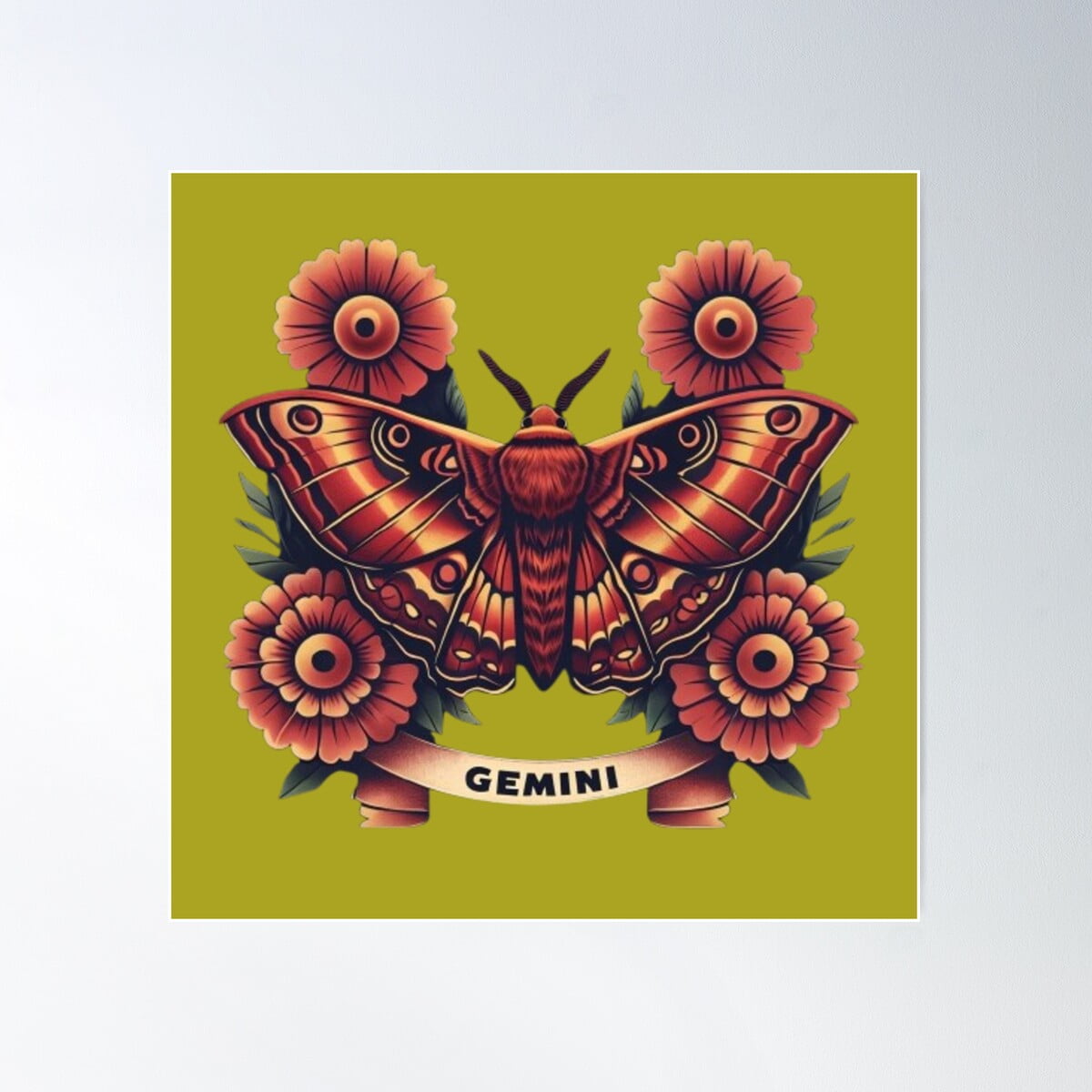 Gemini Astrology Zodiac Sign Design. Gemini Design. Poster Wall Art ...