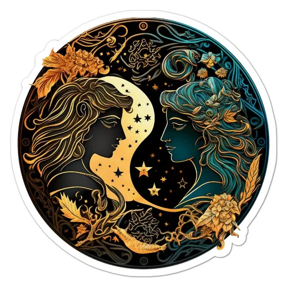 Gemini Astrology Zodiac Sticker Indoor Outdoor Phone Decal Water Bottle ...