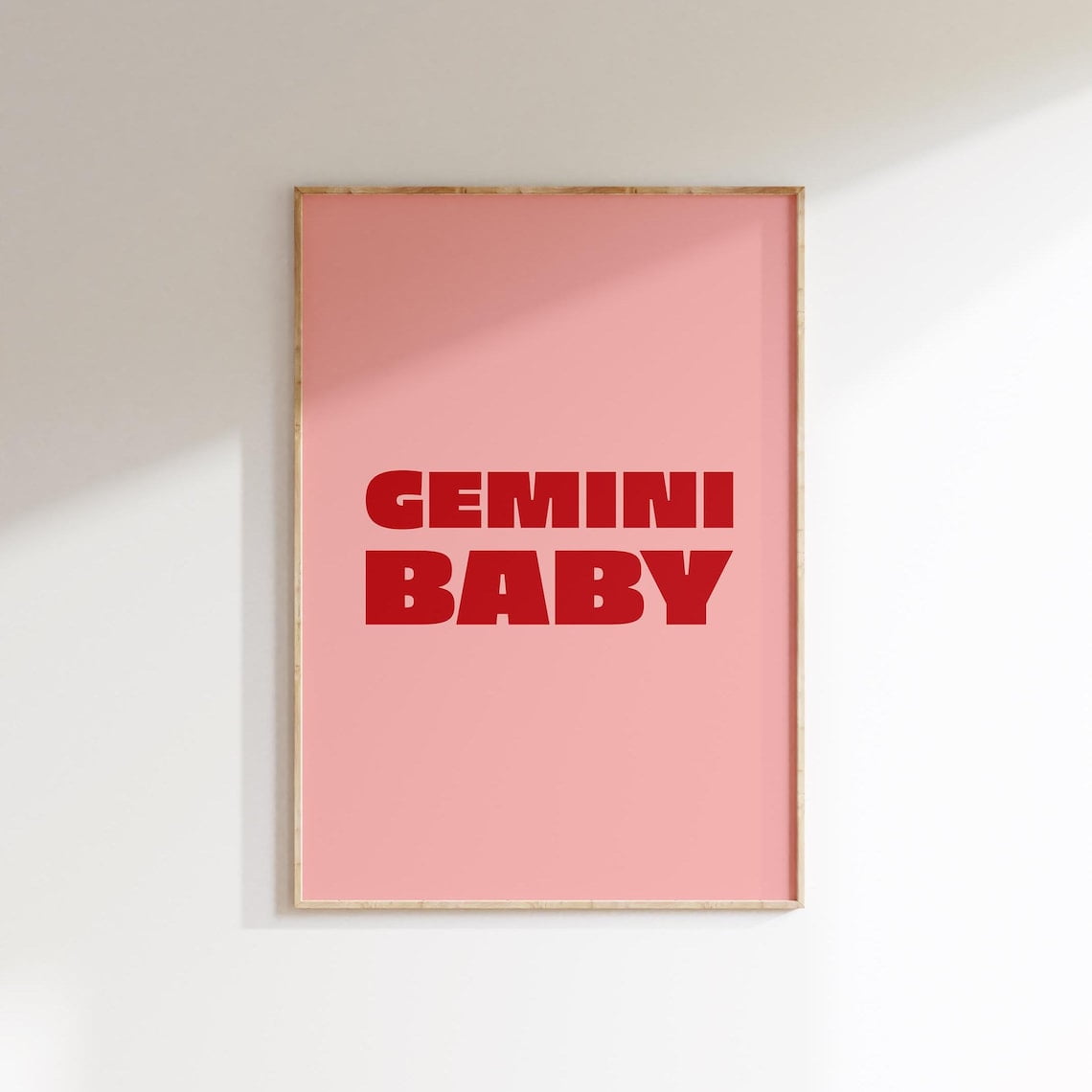 Gemini Baby Poster Retro Star Sign Astrology Poster, Stretched Canvas ...