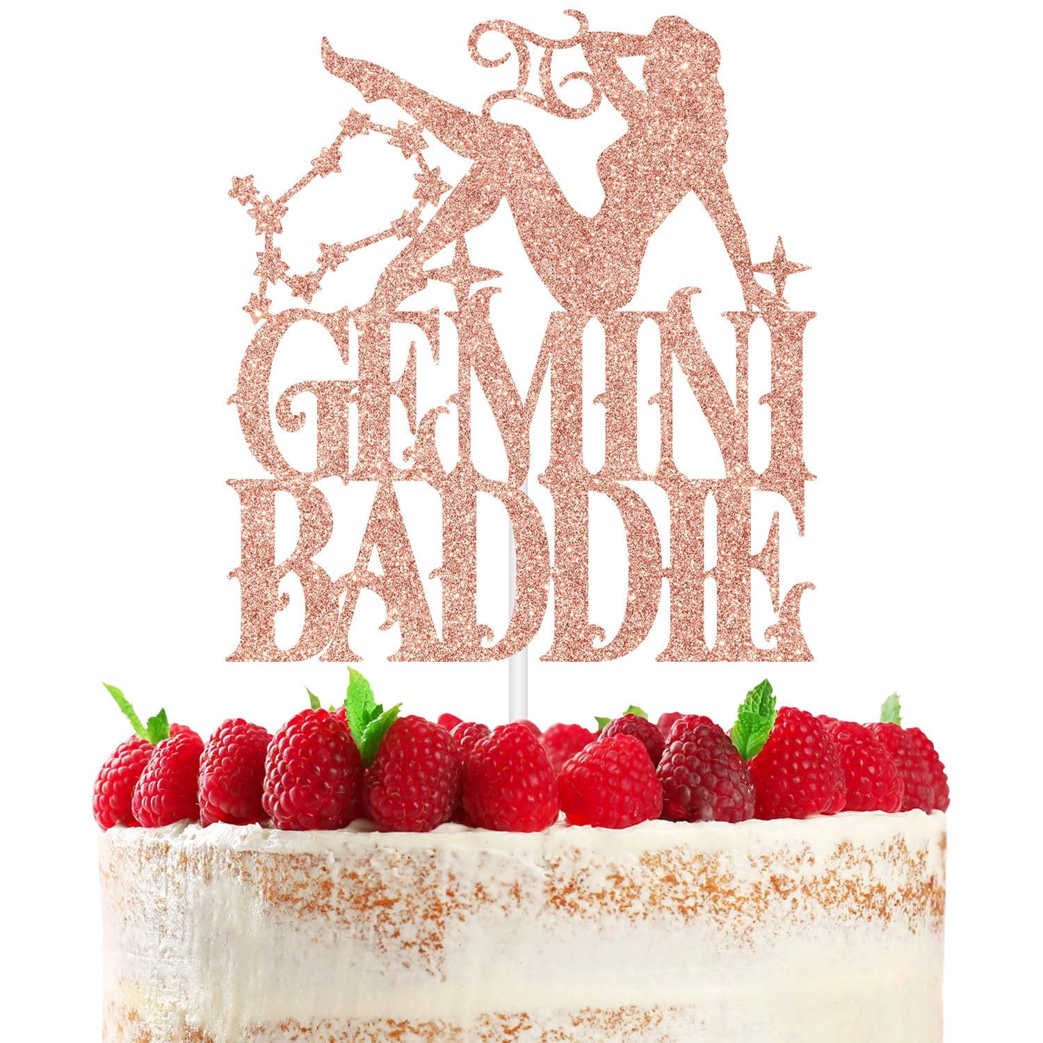 Gemini Baddie Cake Topper, Big Gemini Energy MDH1Cake Décor, 12 Constellation May June Happy ...