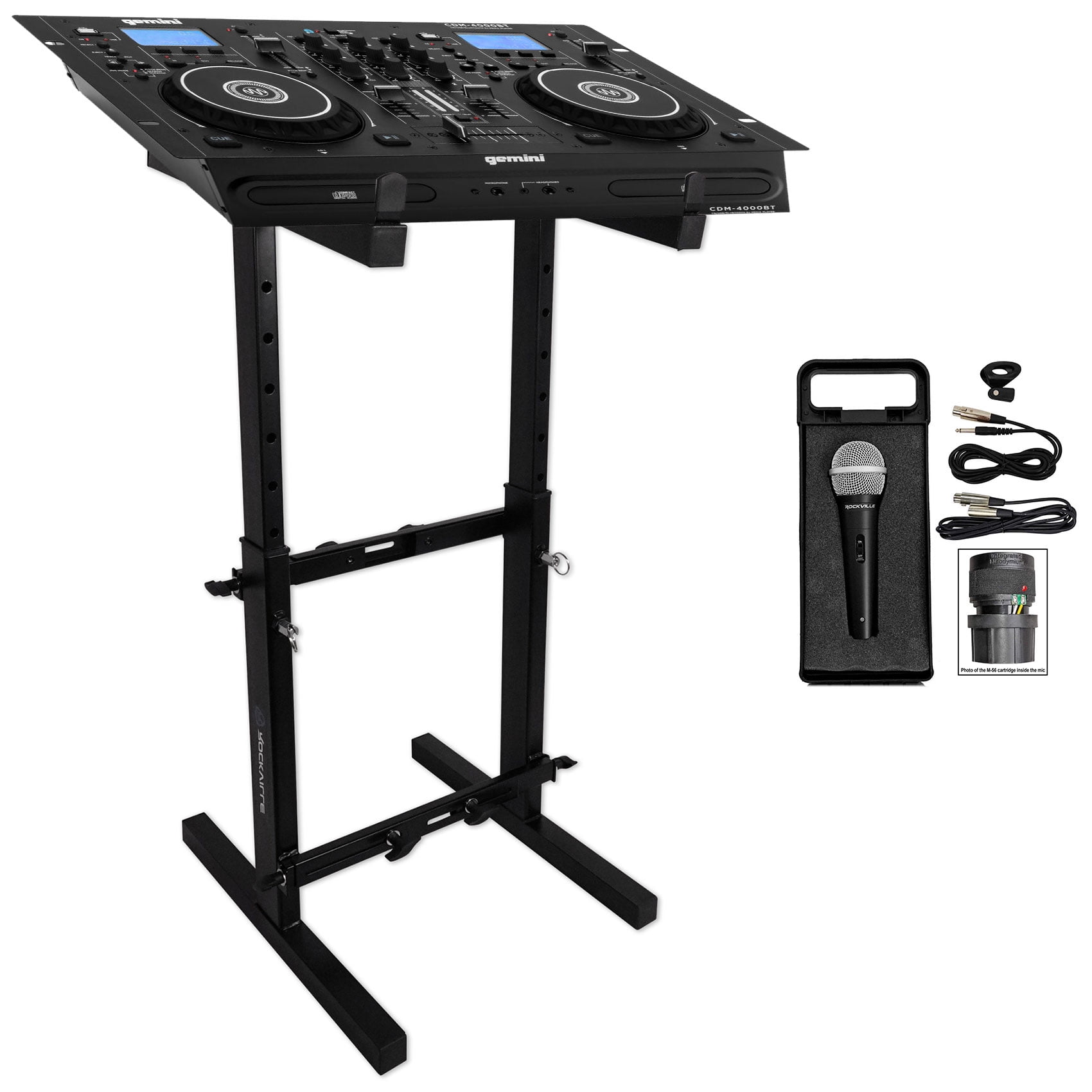 Gemini CDM-4000BT Dual DJ CD/USB Media Player w/Bluetooth/Mixer+Stand ...