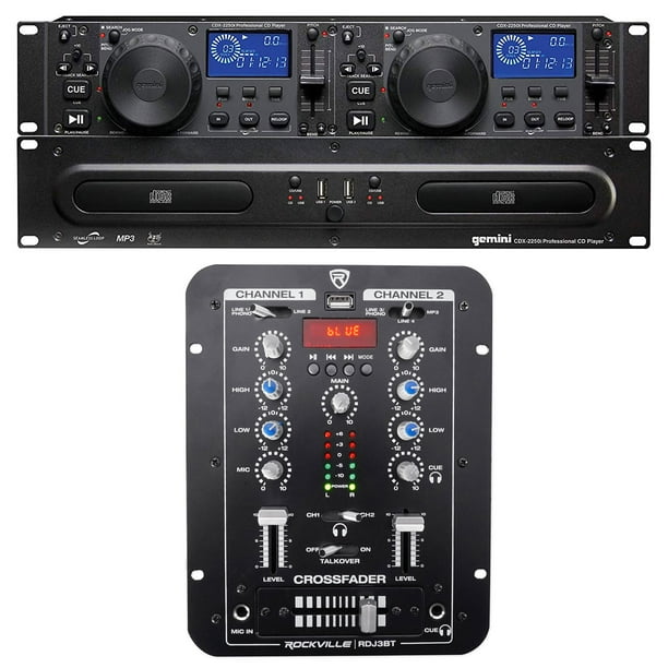 Gemini CDX-2250i Pro DJ Dual Two Deck Rack Mount CD/MP3 Media Player+2 ...