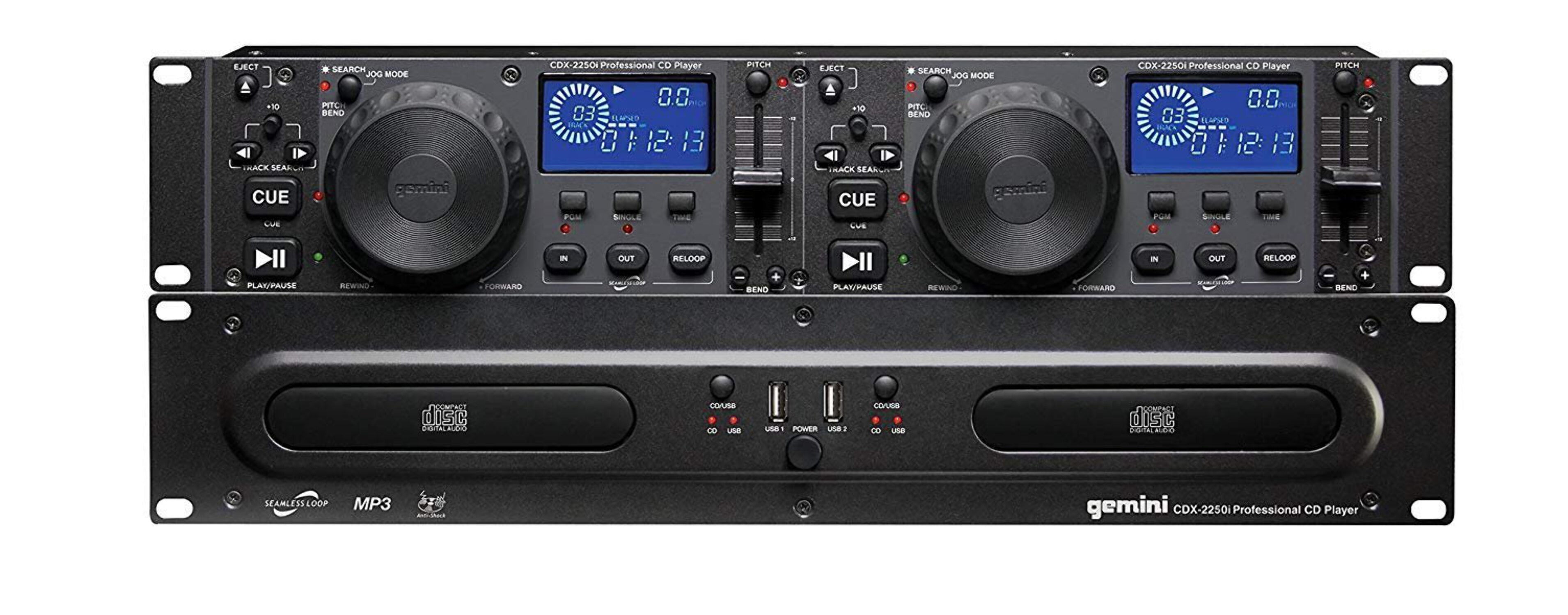 Gemini Pro DJ CDX-2250i Digital Dual Deck Rack Mount CD/MP3 Media ...