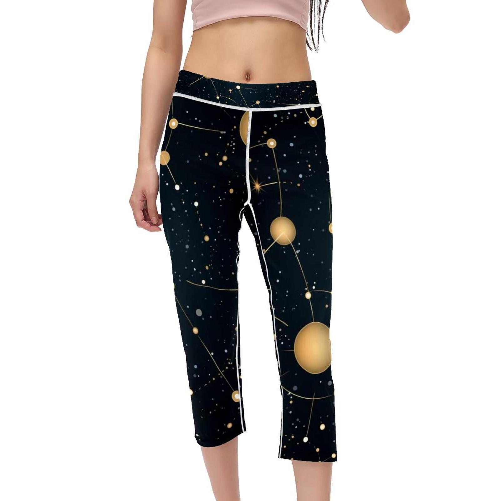 Gemini Constellation High Waisted Yoga Pants Capris Not See-Through ...