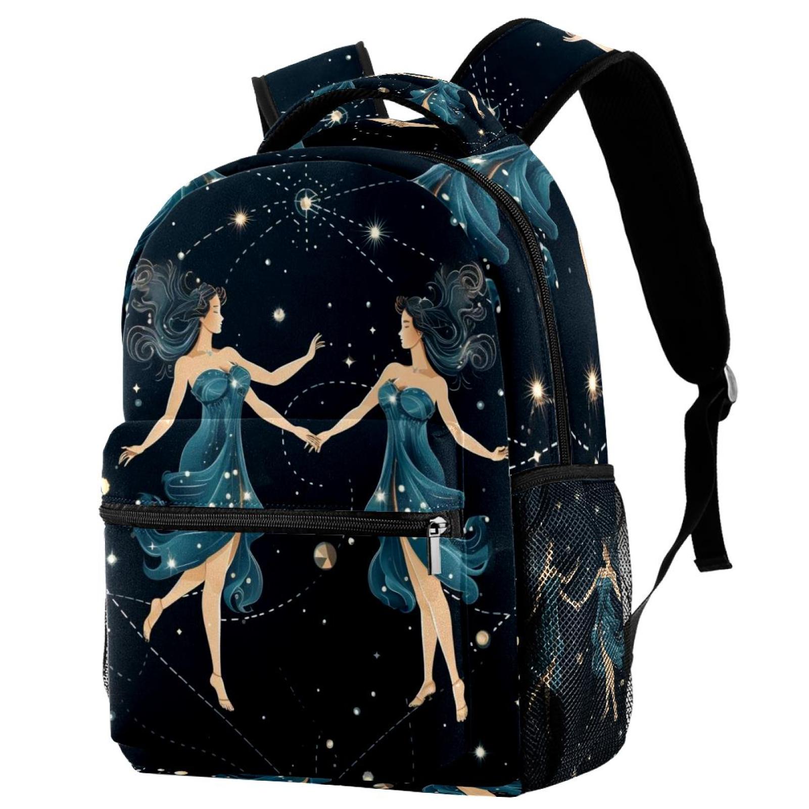 Gemini Constellations Painted Lightweight Backpacks Roomy Interior ...