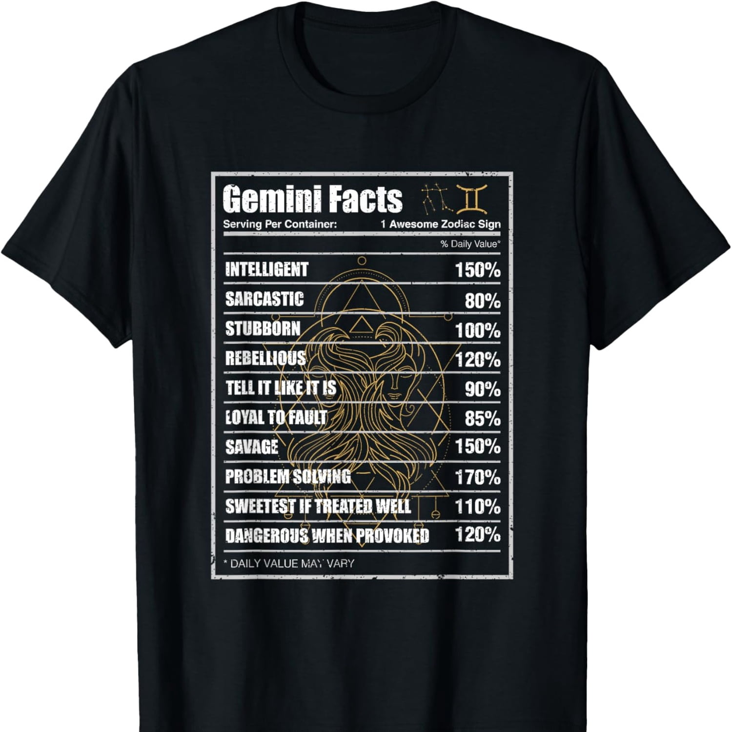 Gemini Fac Horoscope Zodiac Sign Gift Gemini T-S1Hirt - Walmart.com