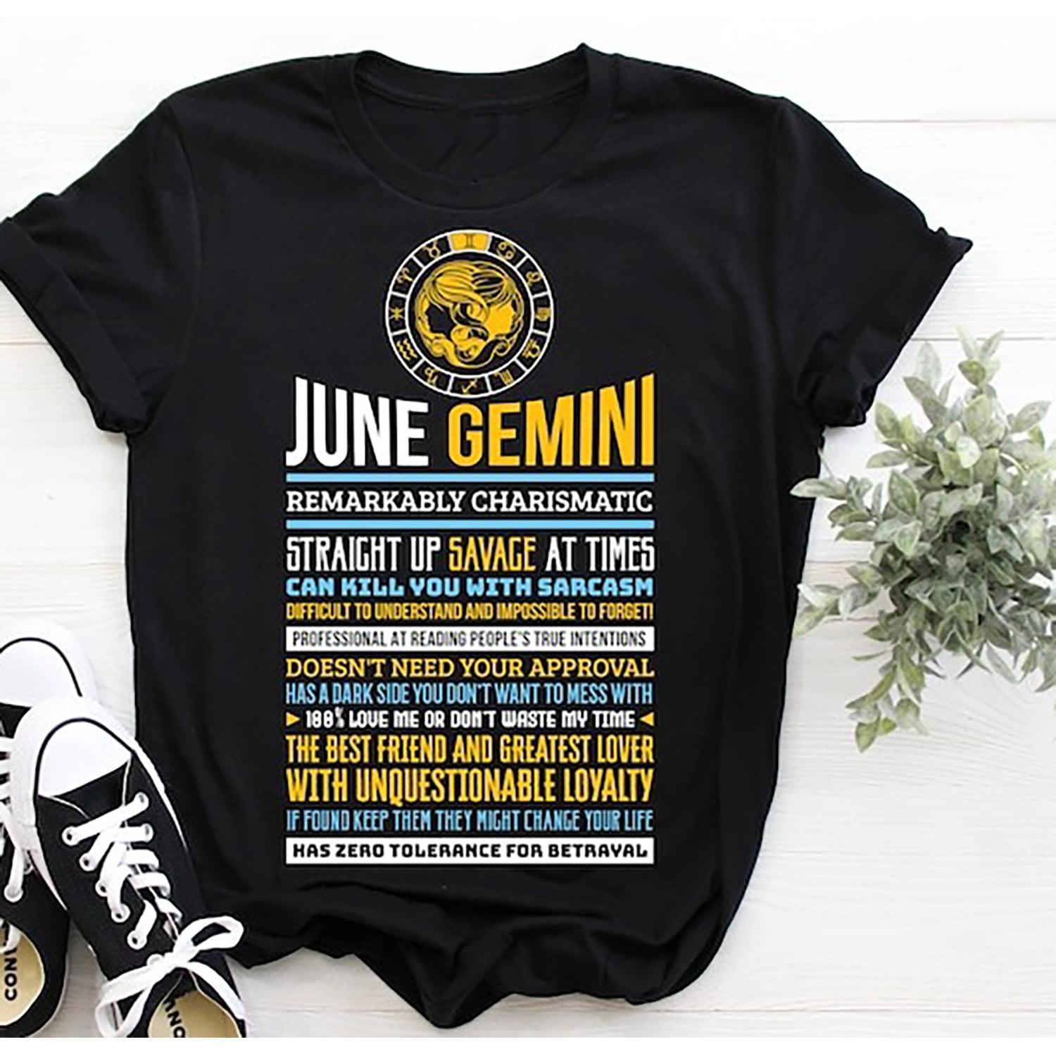 Gemini Facts Traits Horoscope Zodiac Astrological Sign Funny T-Shirt ...