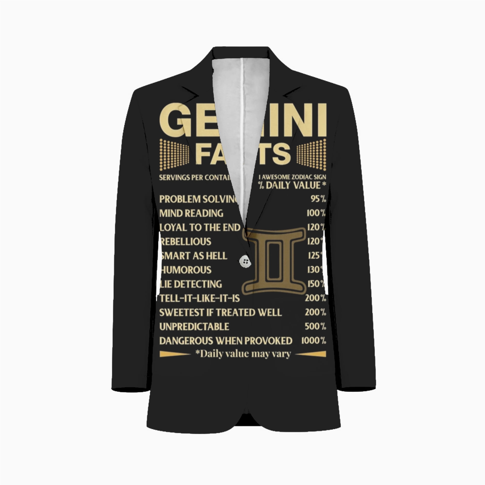 Gemini Facts Zodiac Sign Astrology Birthday Gift Customized Men's Suits ...