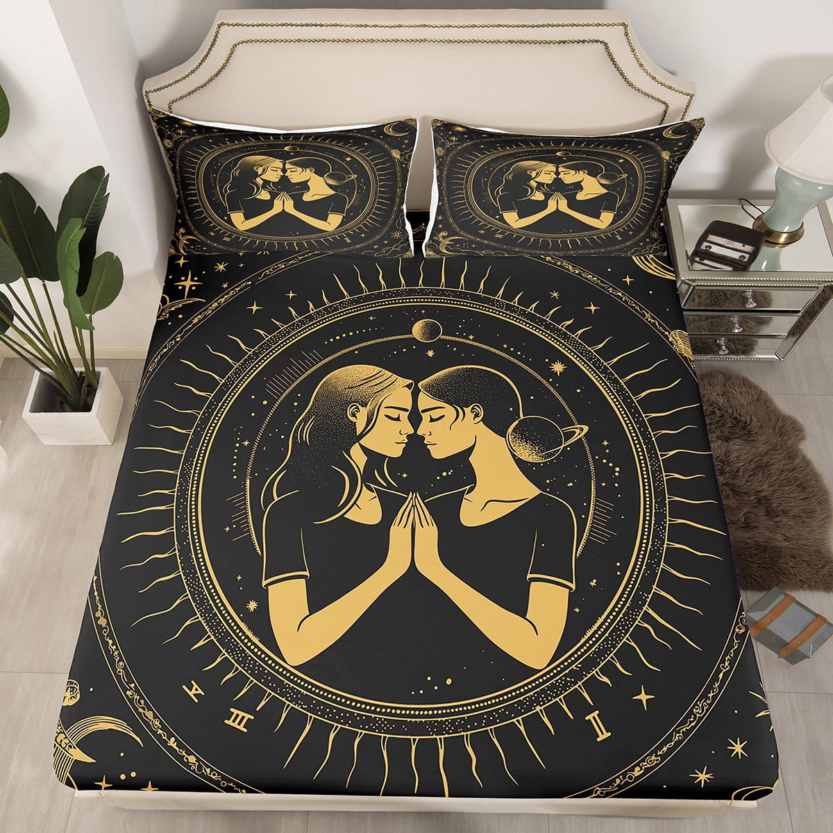 Gemini Fitted Sheet Twin Size 12 Horoscope Astrology Bed Sheets ...