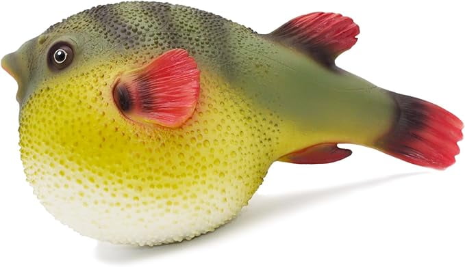 Gemini&Genius Sea Animal Pufferfish Action Figure Soft Rubber Swim Bath ...