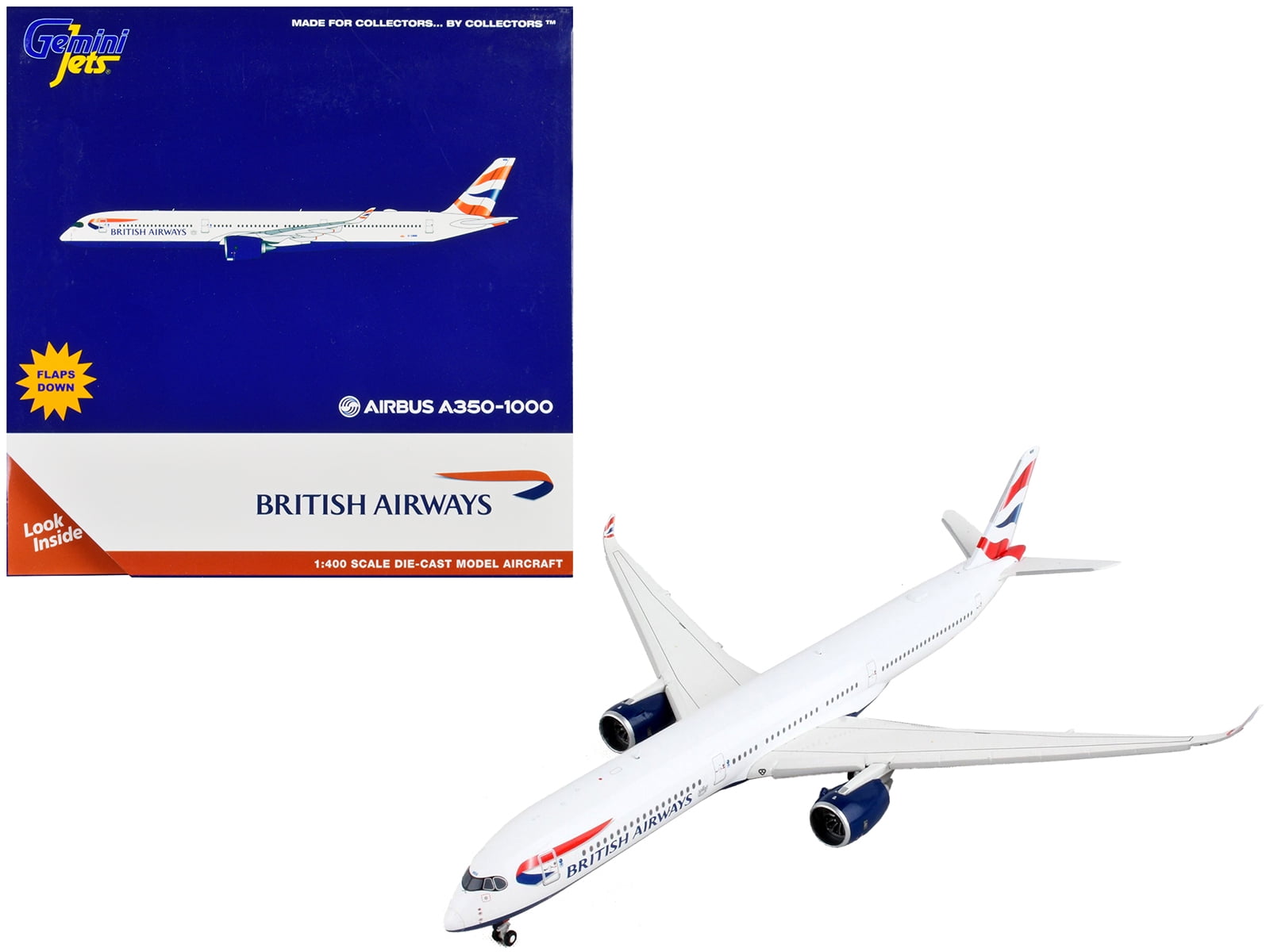 Gemini Jets 1-400 Scale Flaps Down Registration No.G-XWBB British A350-1000 Model Aircraft Toy ...