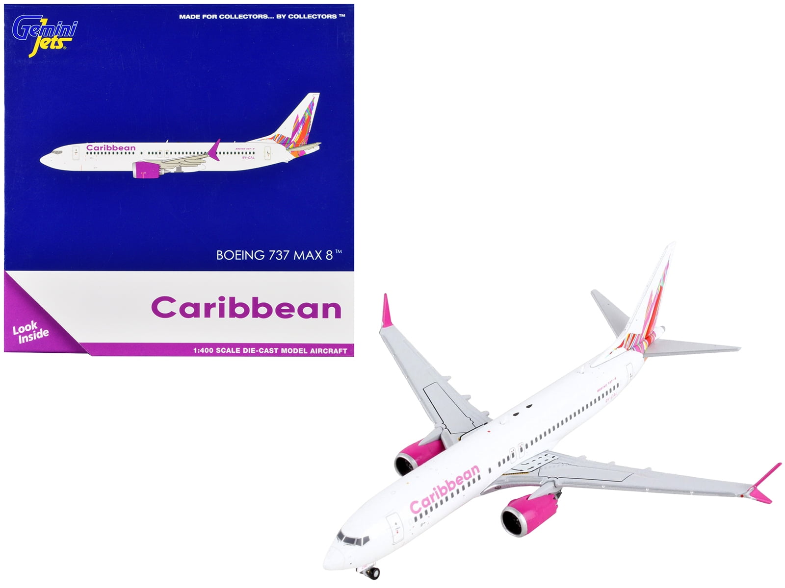 Boeing 737 MAX 8 Commercial Aircraft Caribbean Airlines White with Tail ...