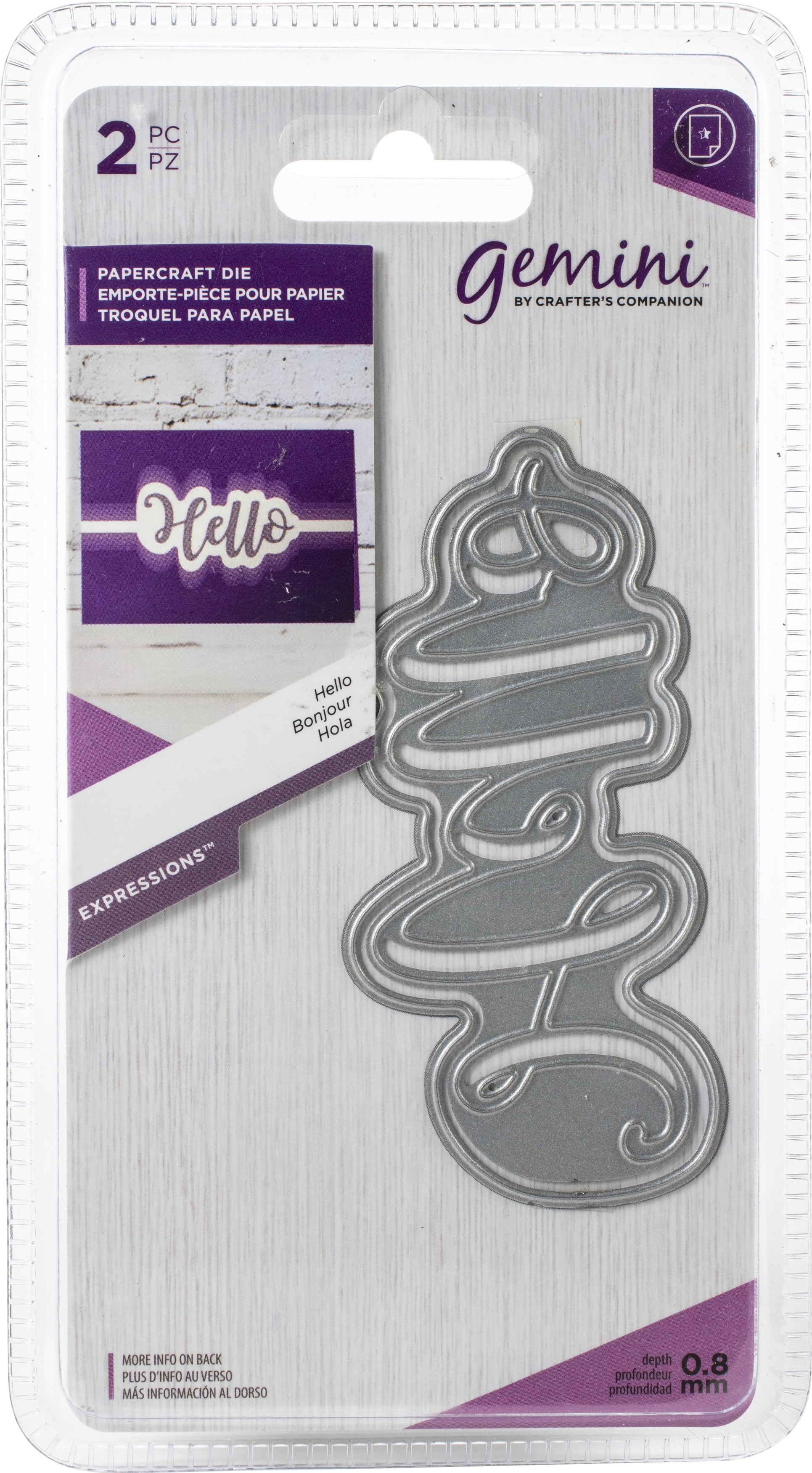 Gemini Papercraft Die-Hello 1.8"X3.5" - Walmart.com