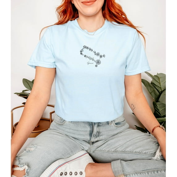 Gemini Shirt, Zodiac T Shirt, Astrology Shirt, Floral Gemini, Zodiac ...