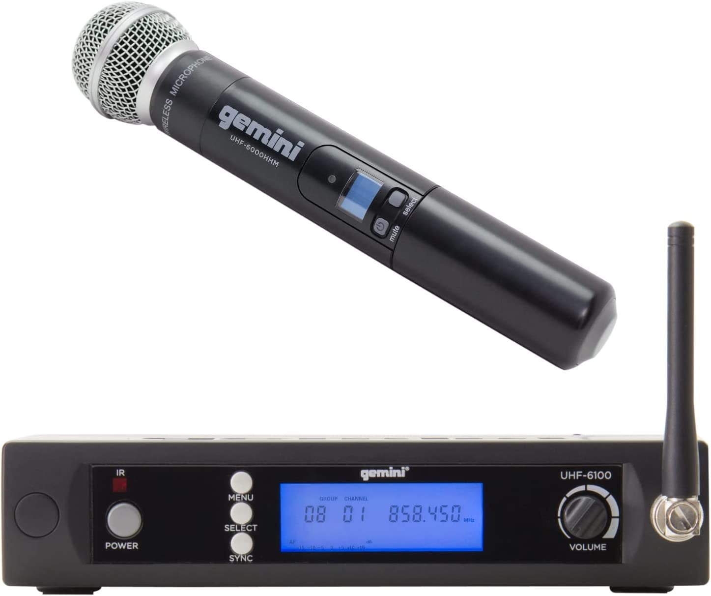 Gemini Wireless Microphone System - Professional UHF Single Channel ...