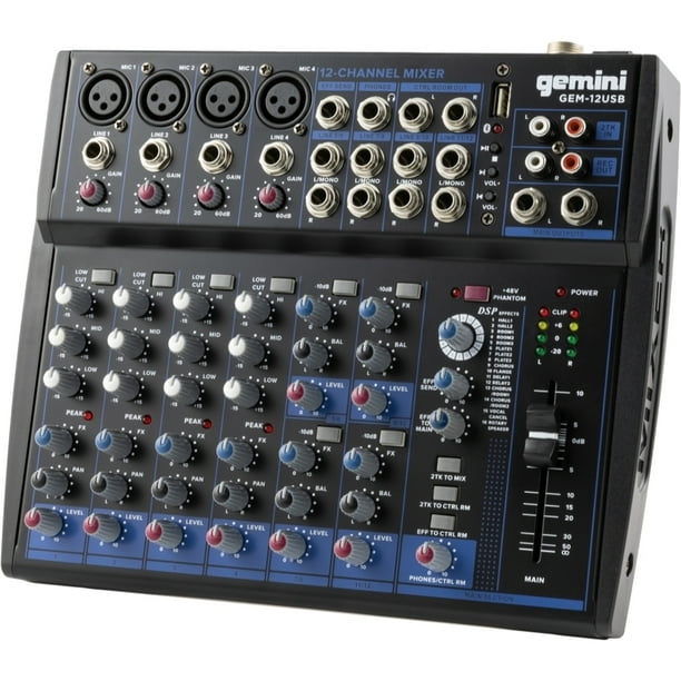 Gemini Sound GEM-12USB Pro Audio Equipment 12 Channel Bluetooth ...