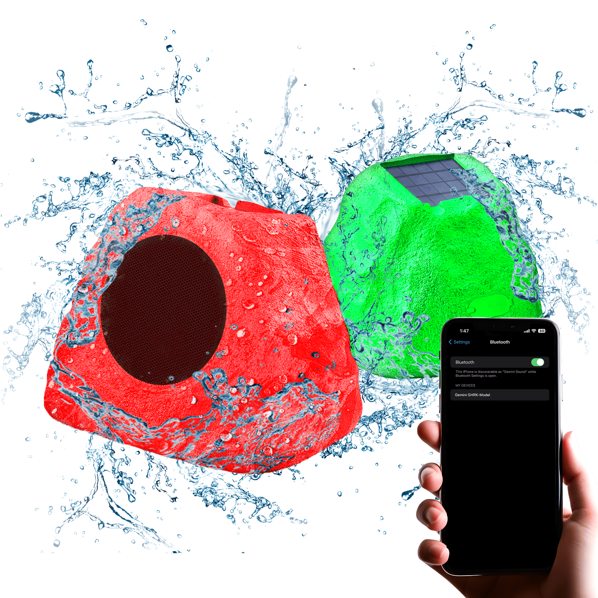 Gemini Sound GHRK-500LTMS-PR: Portable Solar-Powered Bluetooth Rock ...