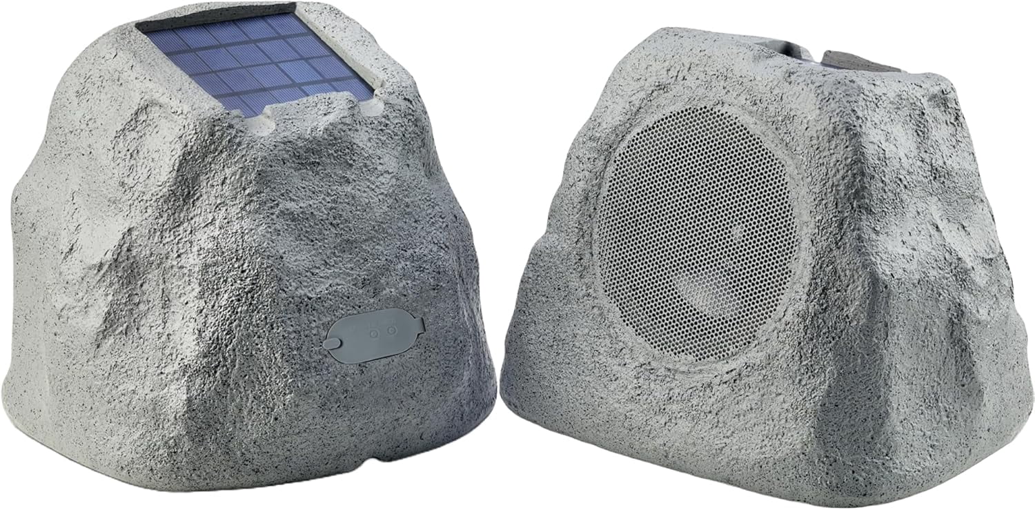 Gemini GHRK-500LTMS Solar Bluetooth TWS 30-Watt-Peak Outdoor Rock ...