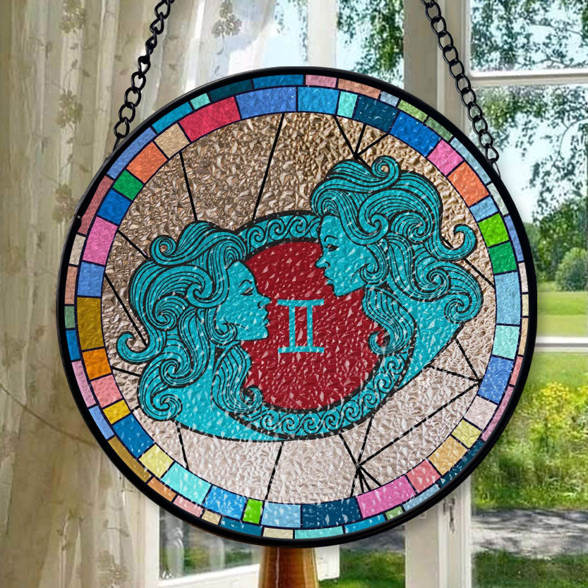 Gemini Stained Glass Zodiac SunCatcher LightCatcher Gemini Window ...