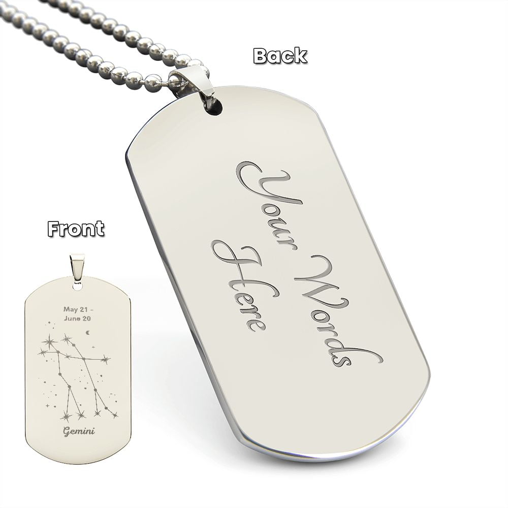 Gemini Stars - Dog Tag Necklace - Walmart.com