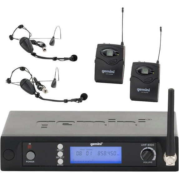Gemini UHF-6100HL Single Channel Wireless PLL System, Includes UHF ...