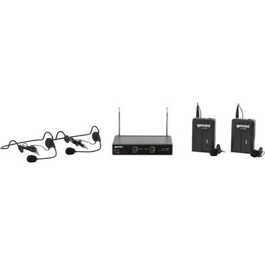 Gemini UHF-01HL-F2 Single-Channel UHF Wireless Microphone System With Headset And Lavaliere ...