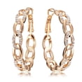 Gemini Women's 18K Gold Filled Swarovski Zirconia Round Hoop Earrings ...