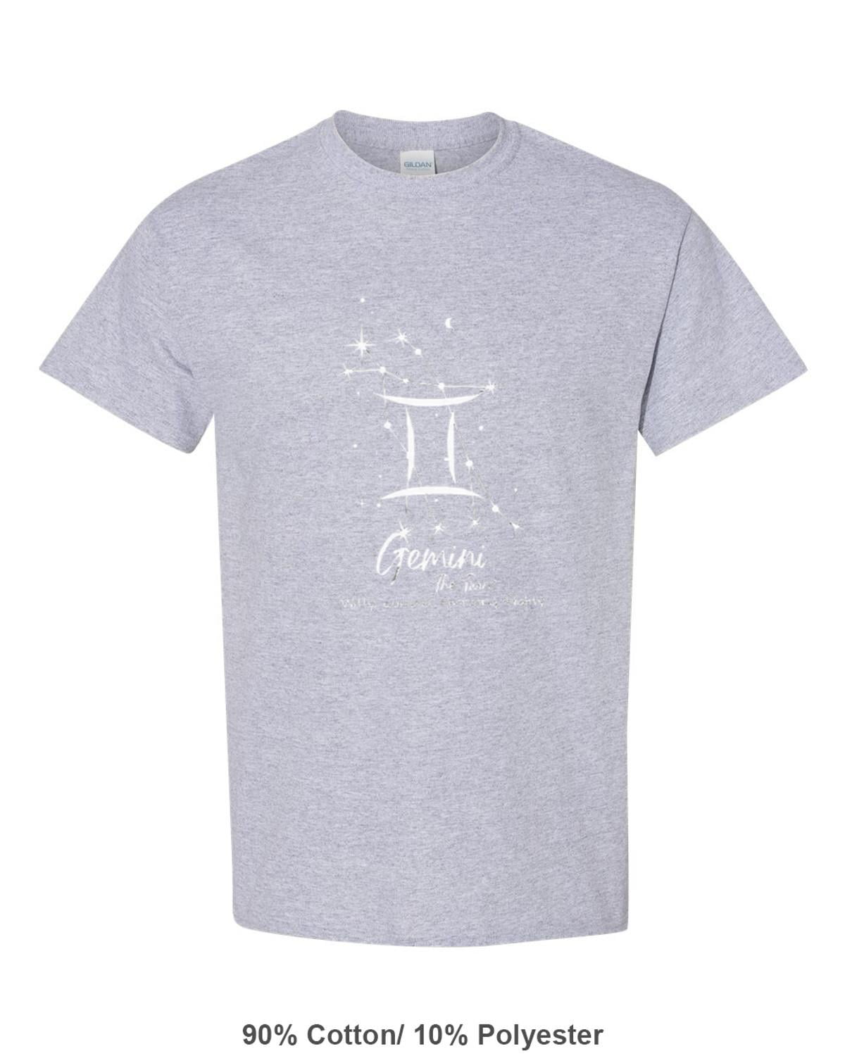 Gemini Zodiac Constellation T-Shirt with Star Map Illustration, up to ...