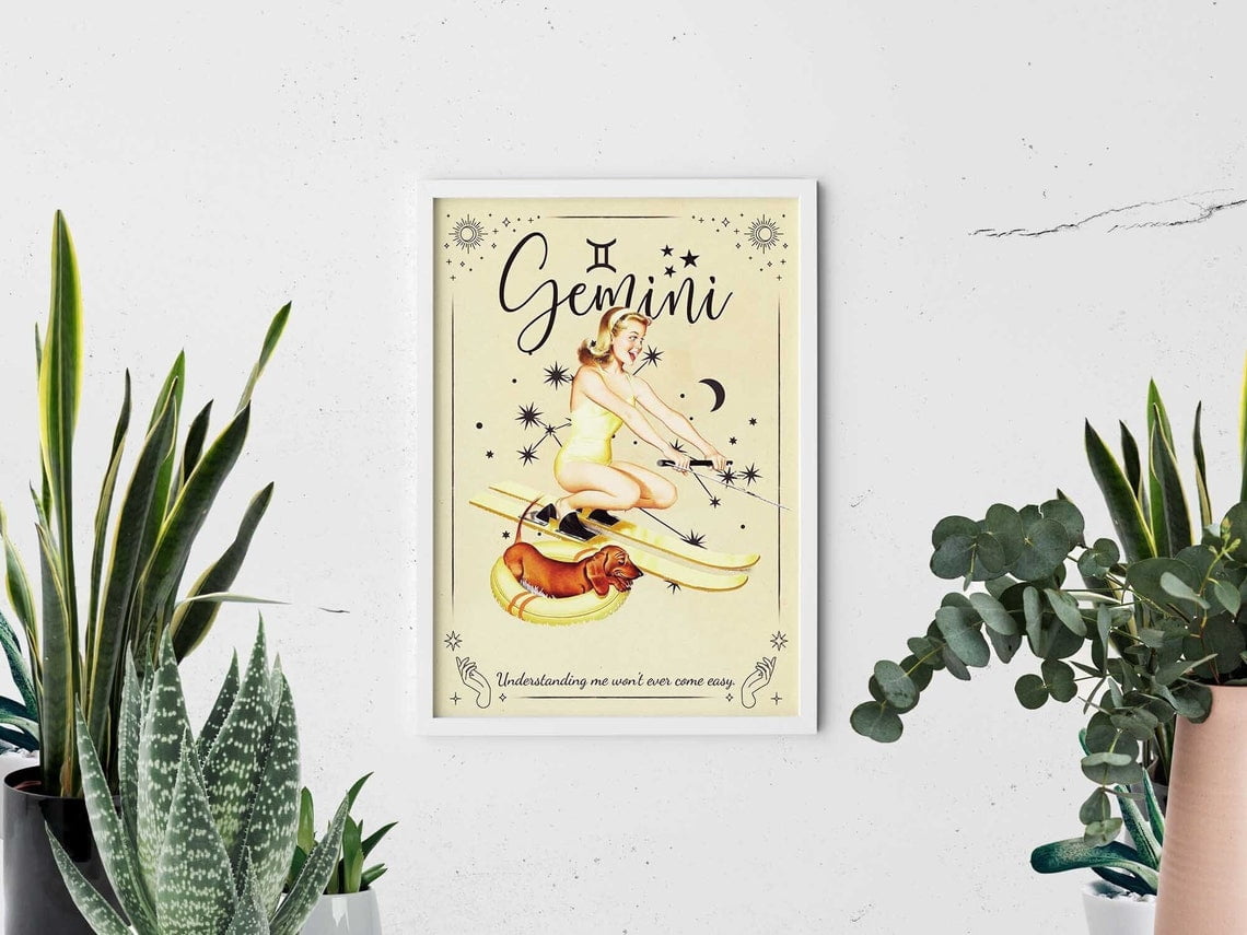 Gemini Zodiac (Gemini Zodiac Print, Gemini Art, Gemini Zodiac Sign ...