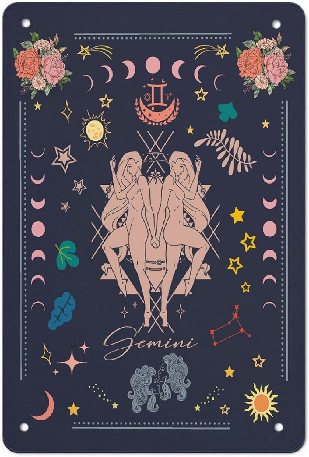 Gemini Zodiac Metal Sign Art Decorations Wall Decor Signs for Home Gate ...
