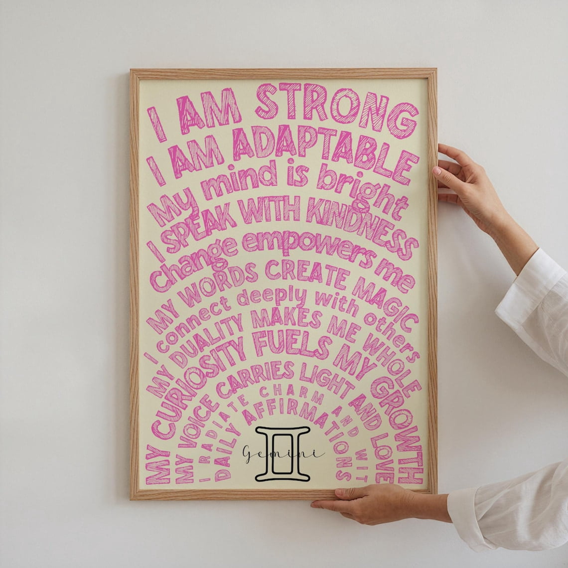 Gemini Zodiac Sign Daily Affirmations Wall Art Horoscope Motivational ...